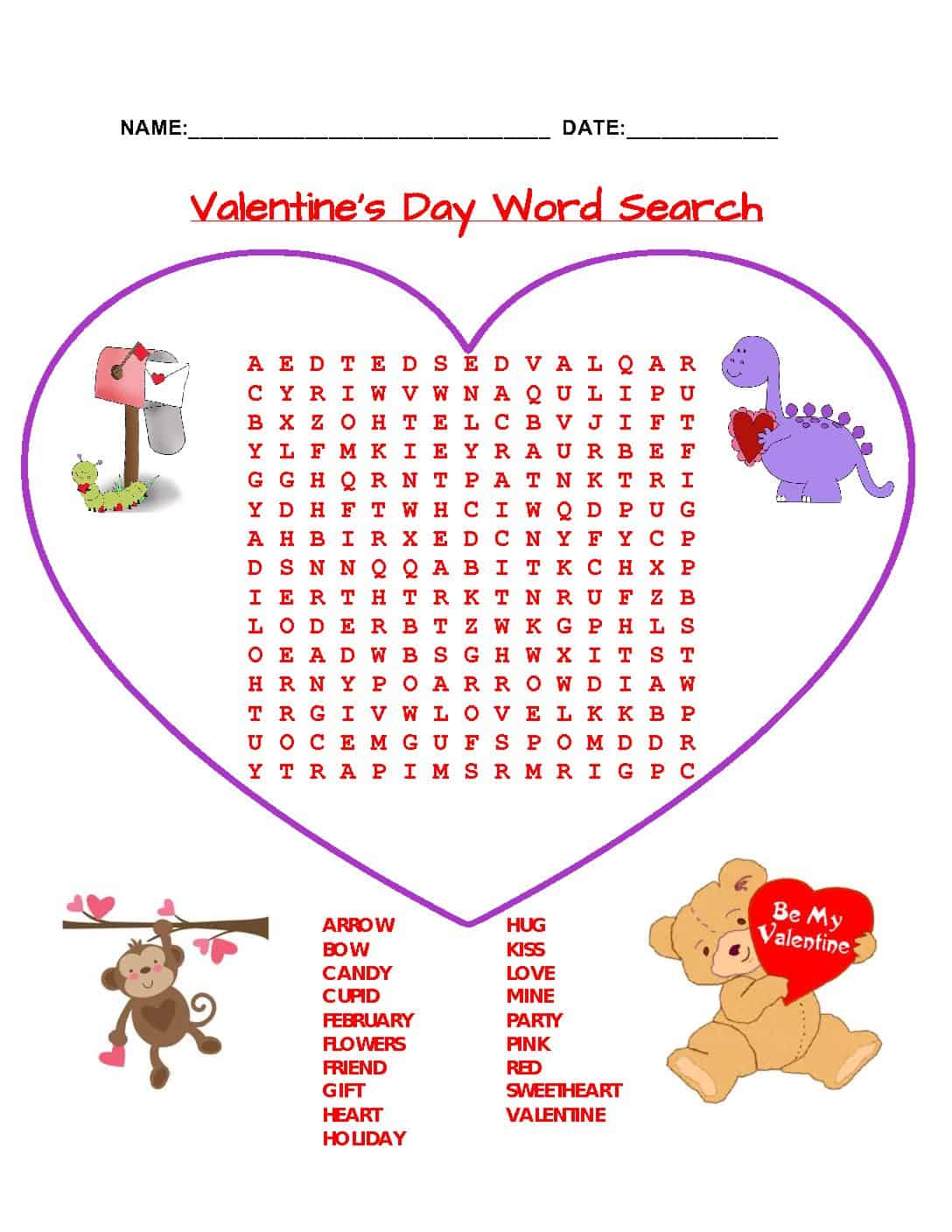 Valentine's Day word search - Made In A Pinch