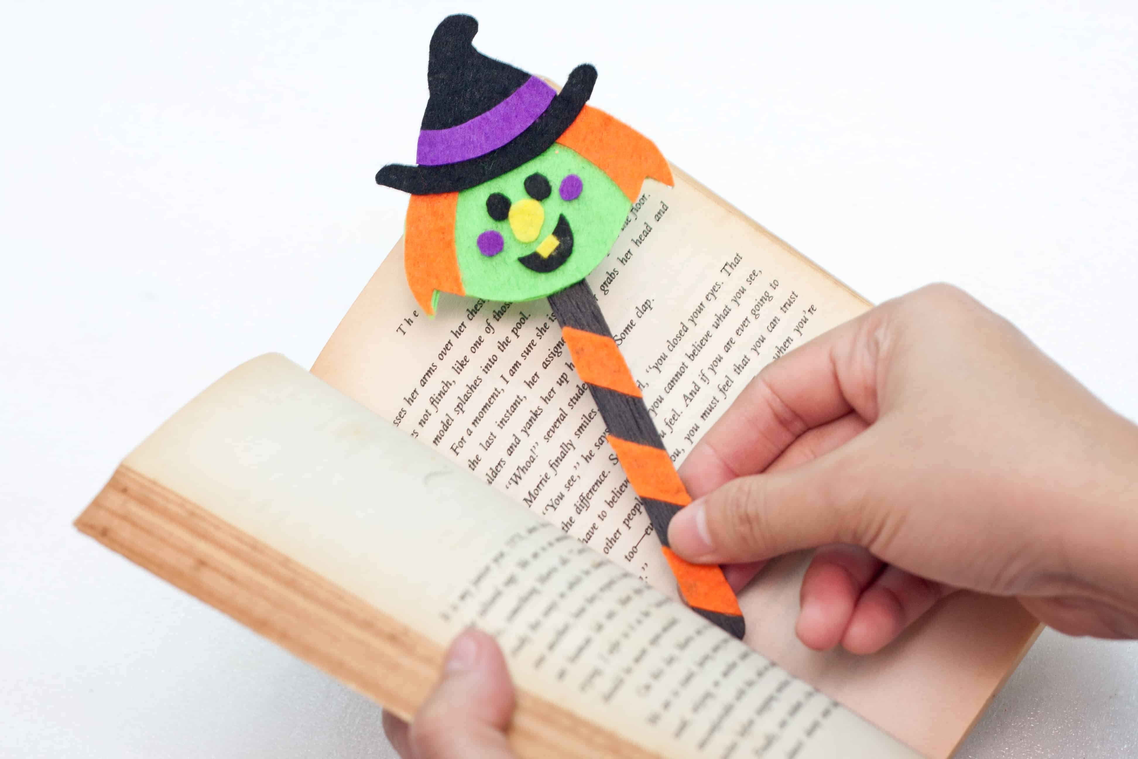 Halloween Bookmarks Craft: Cute Witch Bookmarks - Made In A Pinch