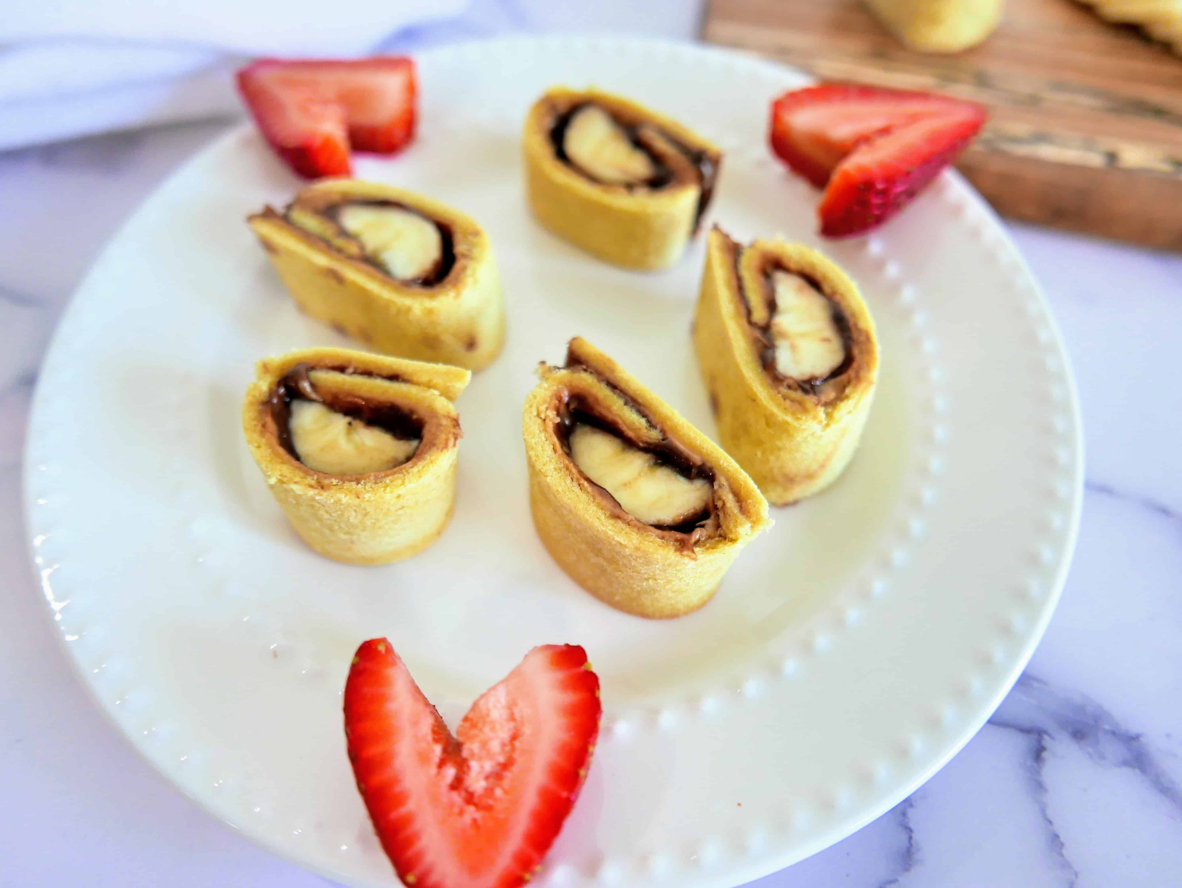 Peanut Butter, Nutella, & Banana Sushi Rolls - Made In A Pinch