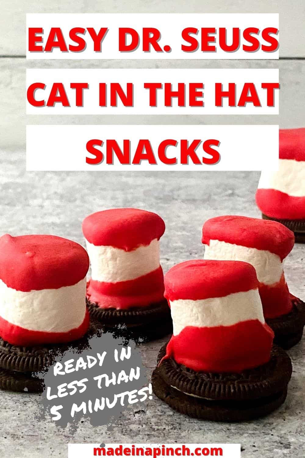 Cat in the Hat DIY Dr. Seuss Hat Snack - Made In A Pinch