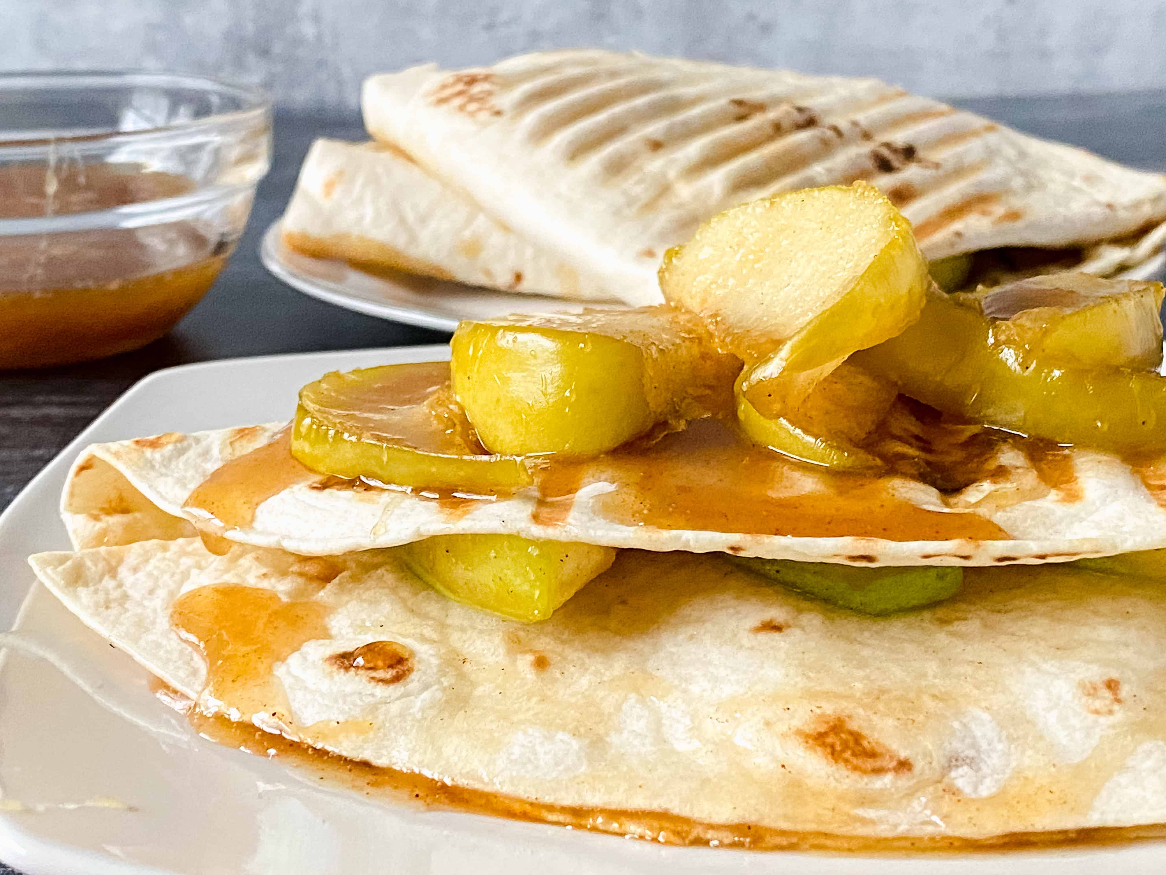 Caramel Apple Wrap (TikTok Tortilla Wrap Hack) - Made In A Pinch