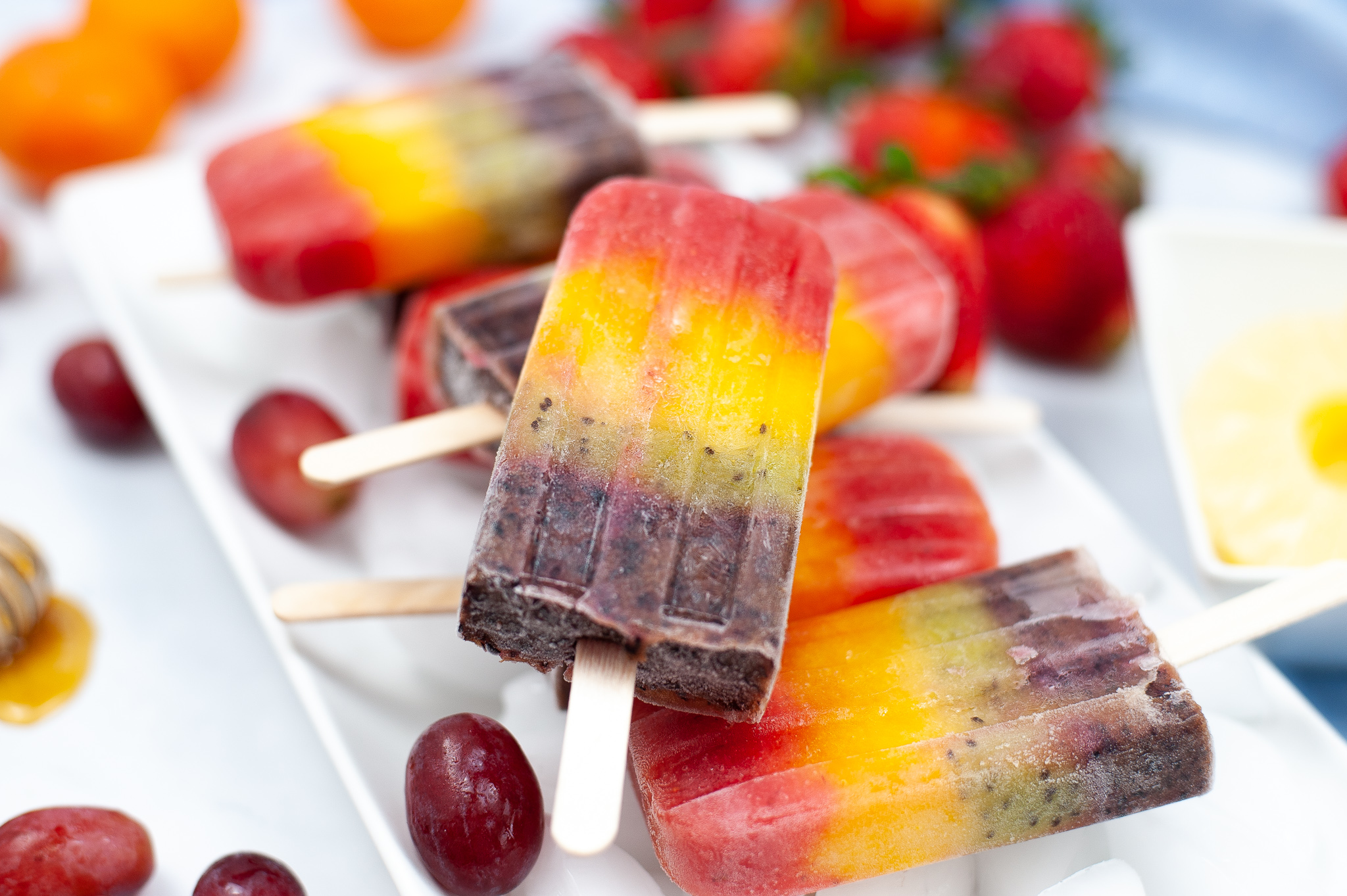 The BEST Fruity Cocomelon Rainbow Popsicles - Made In A Pinch