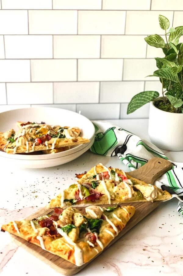 Chicken Bacon Ranch Flatbread - Made In A Pinch