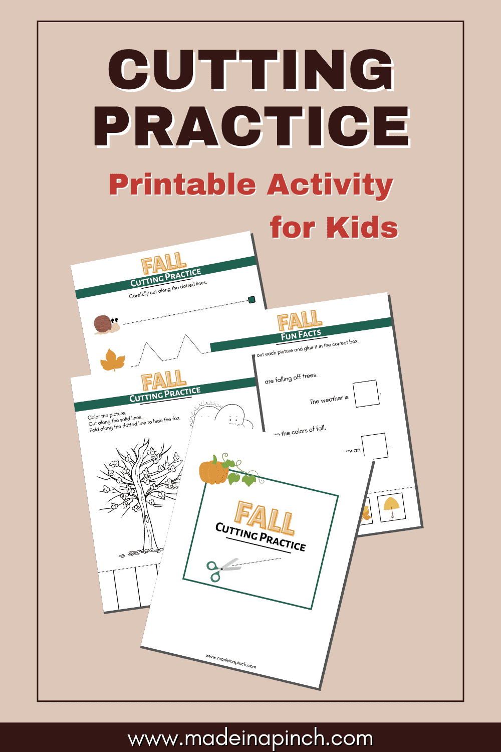 Cute Free Cutting Practice Sheets For Fall - Made In A Pinch