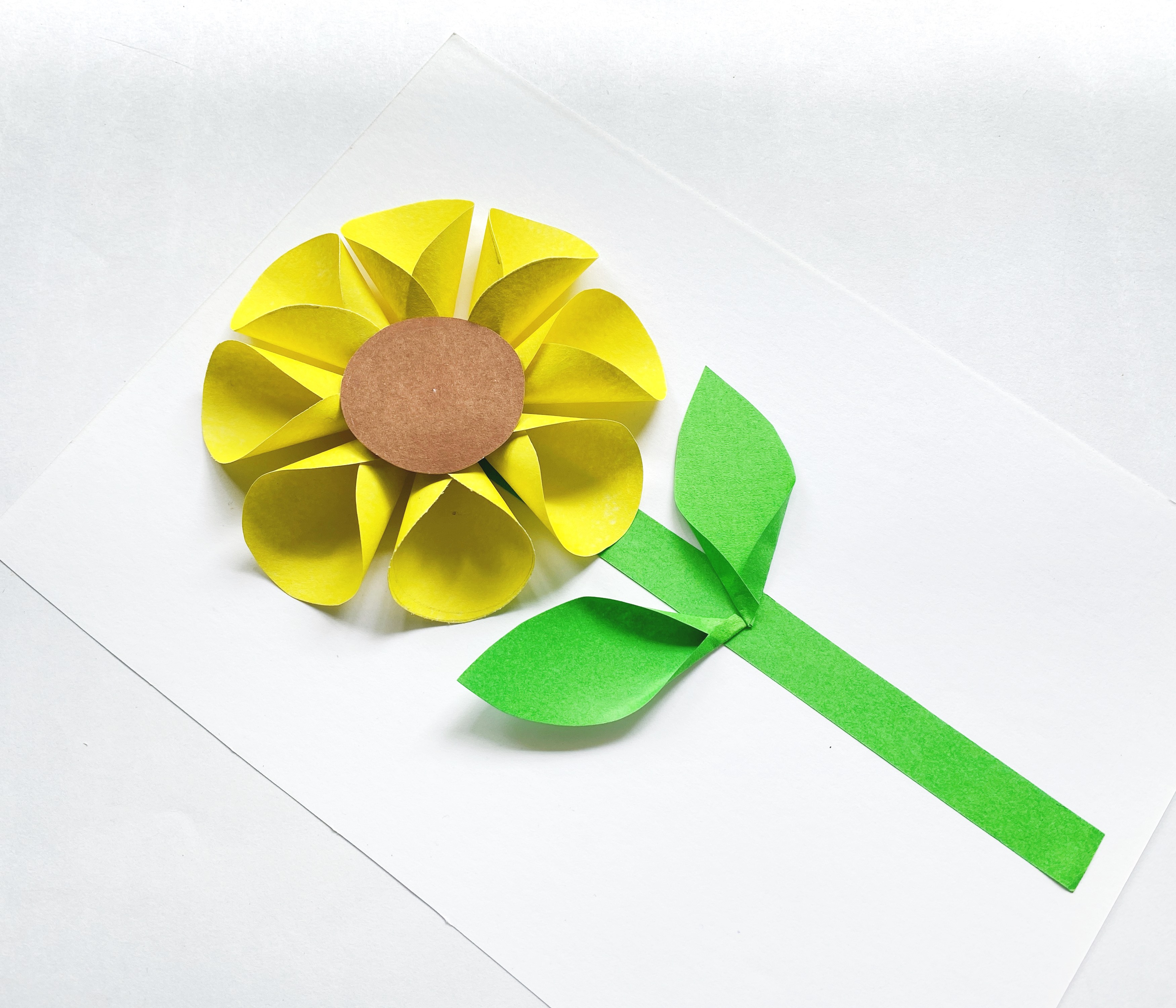 Folded Paper Sunflower Craft For Kids - Made In A Pinch
