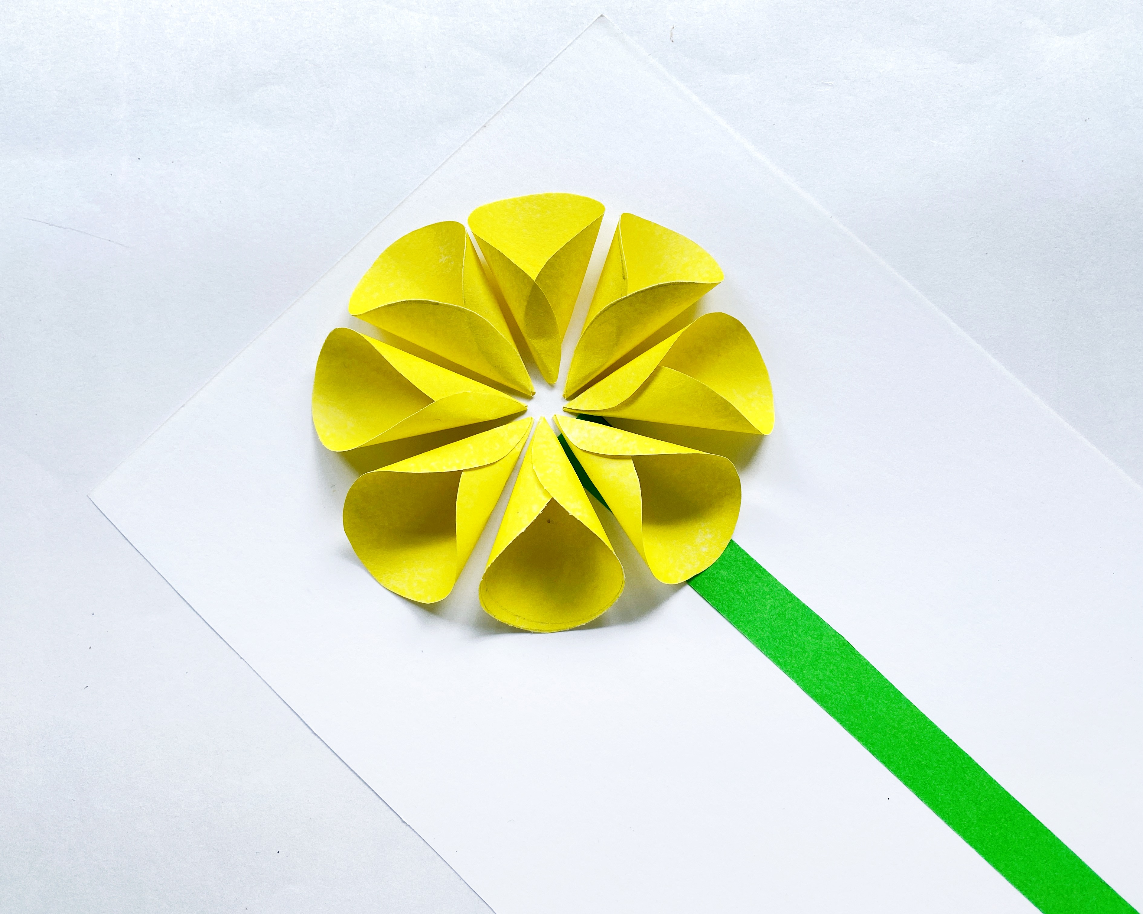 Folded Paper Sunflower Craft For Kids - Made In A Pinch