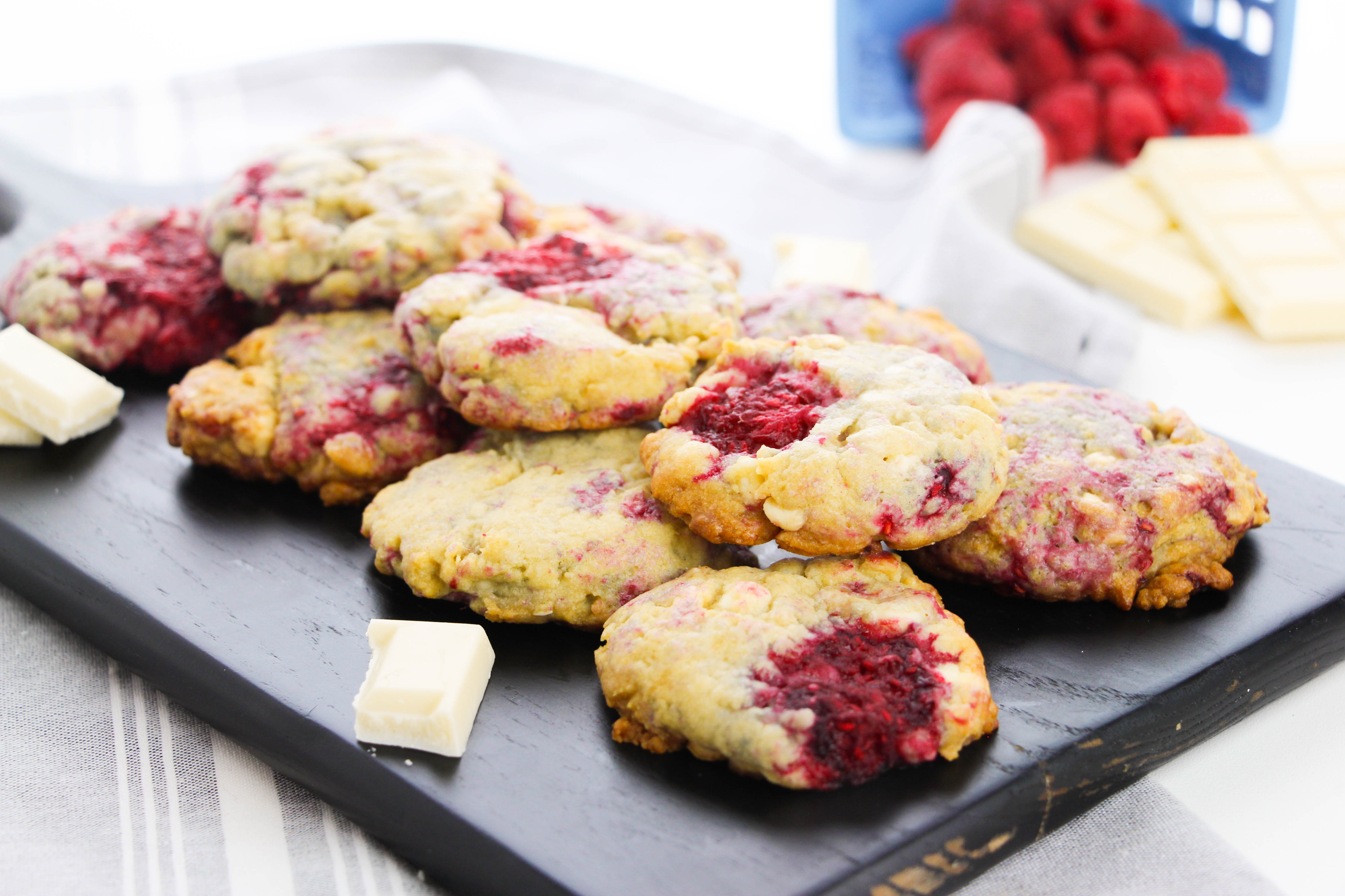 Easy White Chocolate Raspberry Cookies Recipe - Made In A Pinch