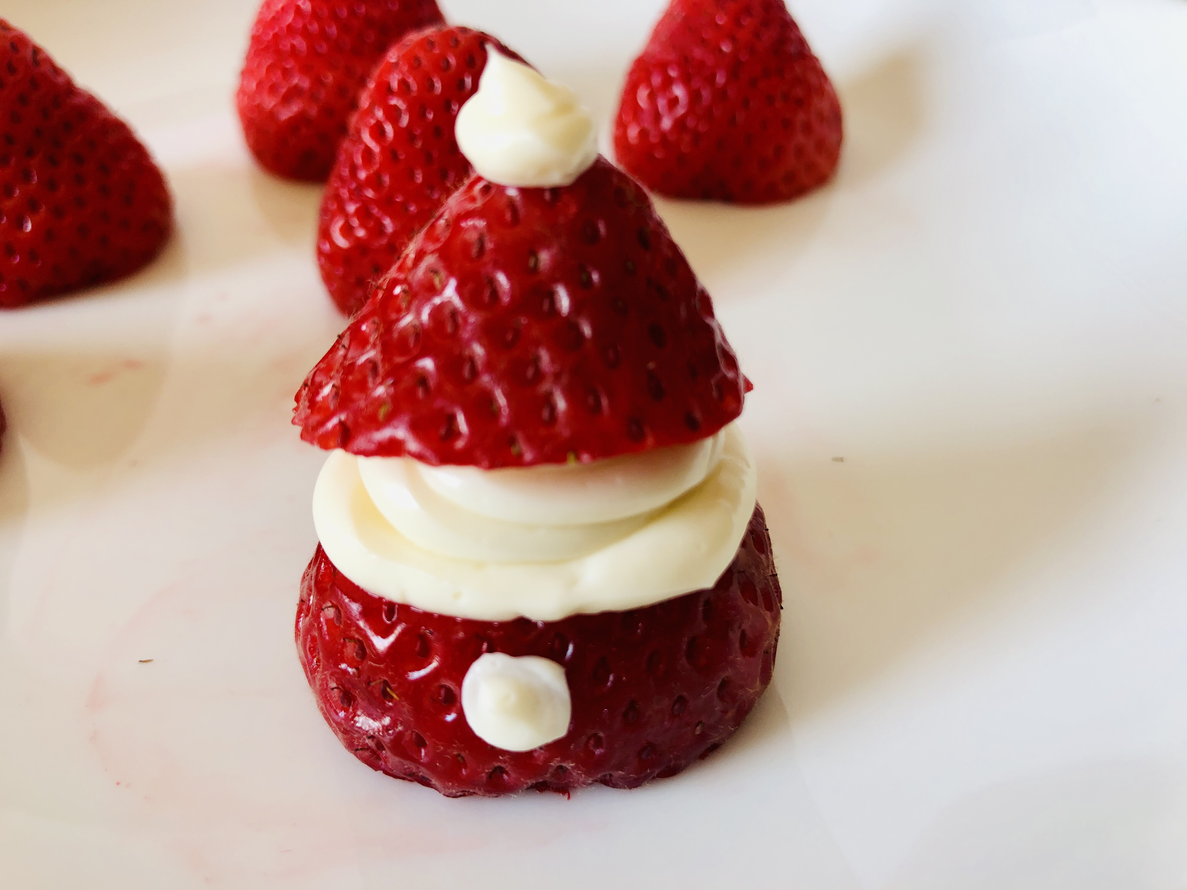 Easy Strawberry Santas (Healthy Cheesecake Dessert) - Made In A Pinch