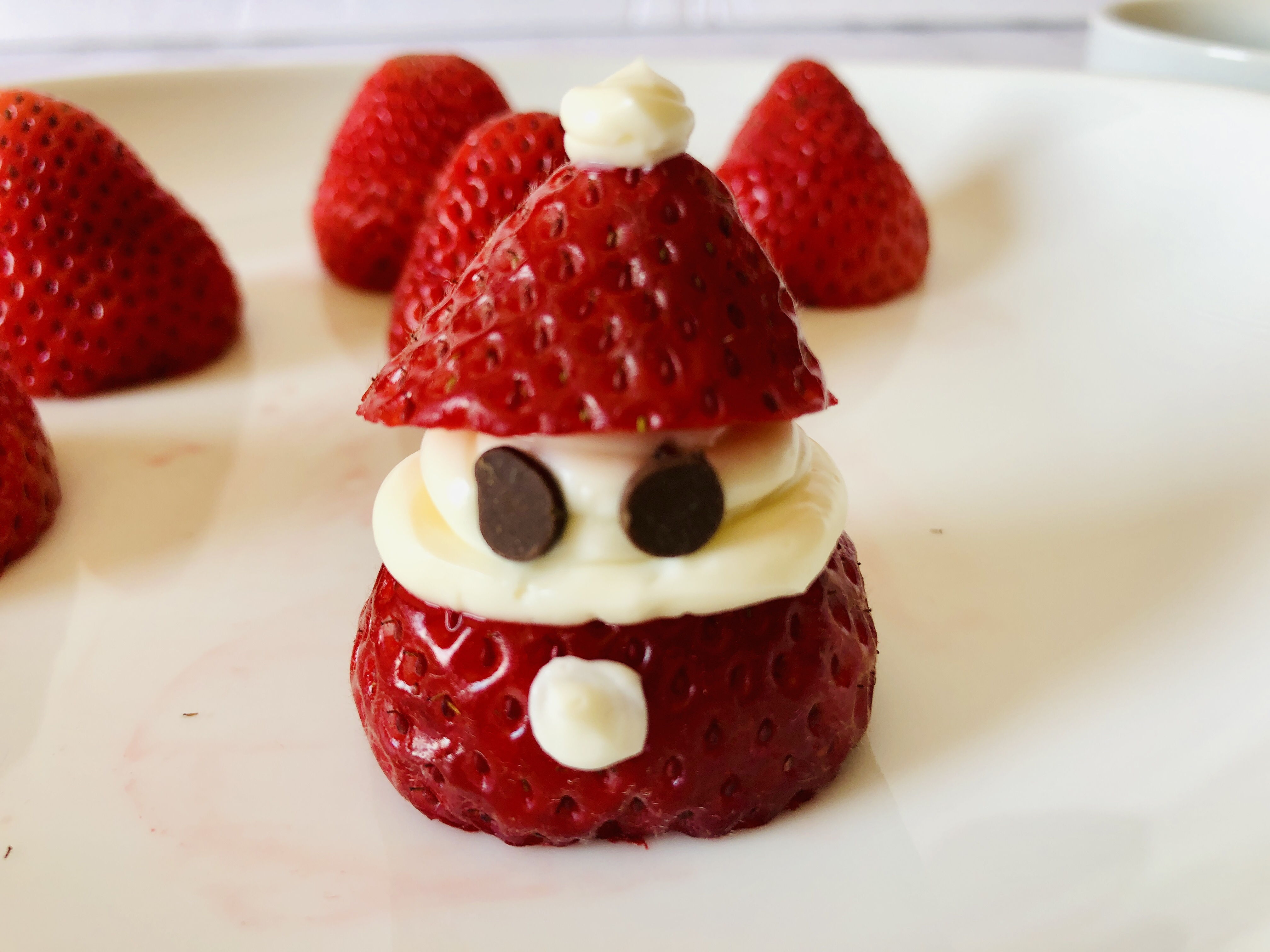 Easy Strawberry Santas (Healthy Cheesecake Dessert) - Made In A Pinch