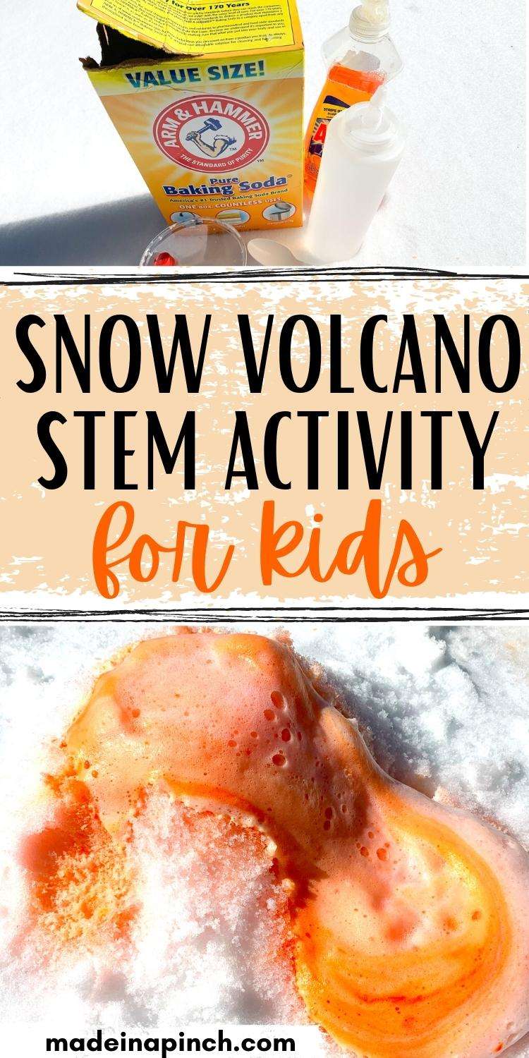 Snow Volcano Experiment STEM Activity - Made In A Pinch