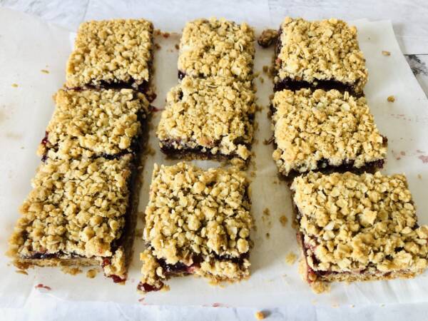 Raspberry Oatmeal Bars - Made In A Pinch