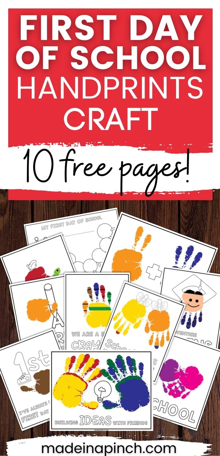 Back To School First Day Handprint Craft - Made In A Pinch