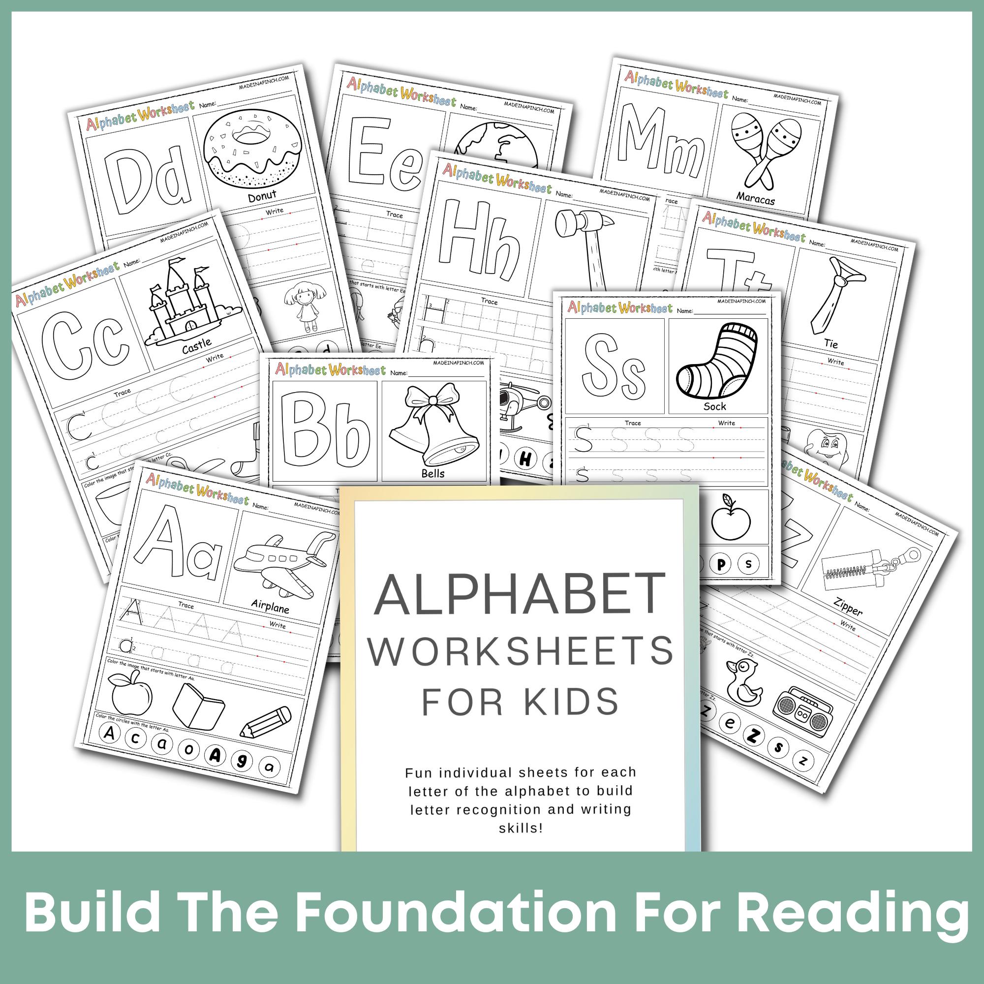Free Alphabet Worksheets Printable - Made In A Pinch
