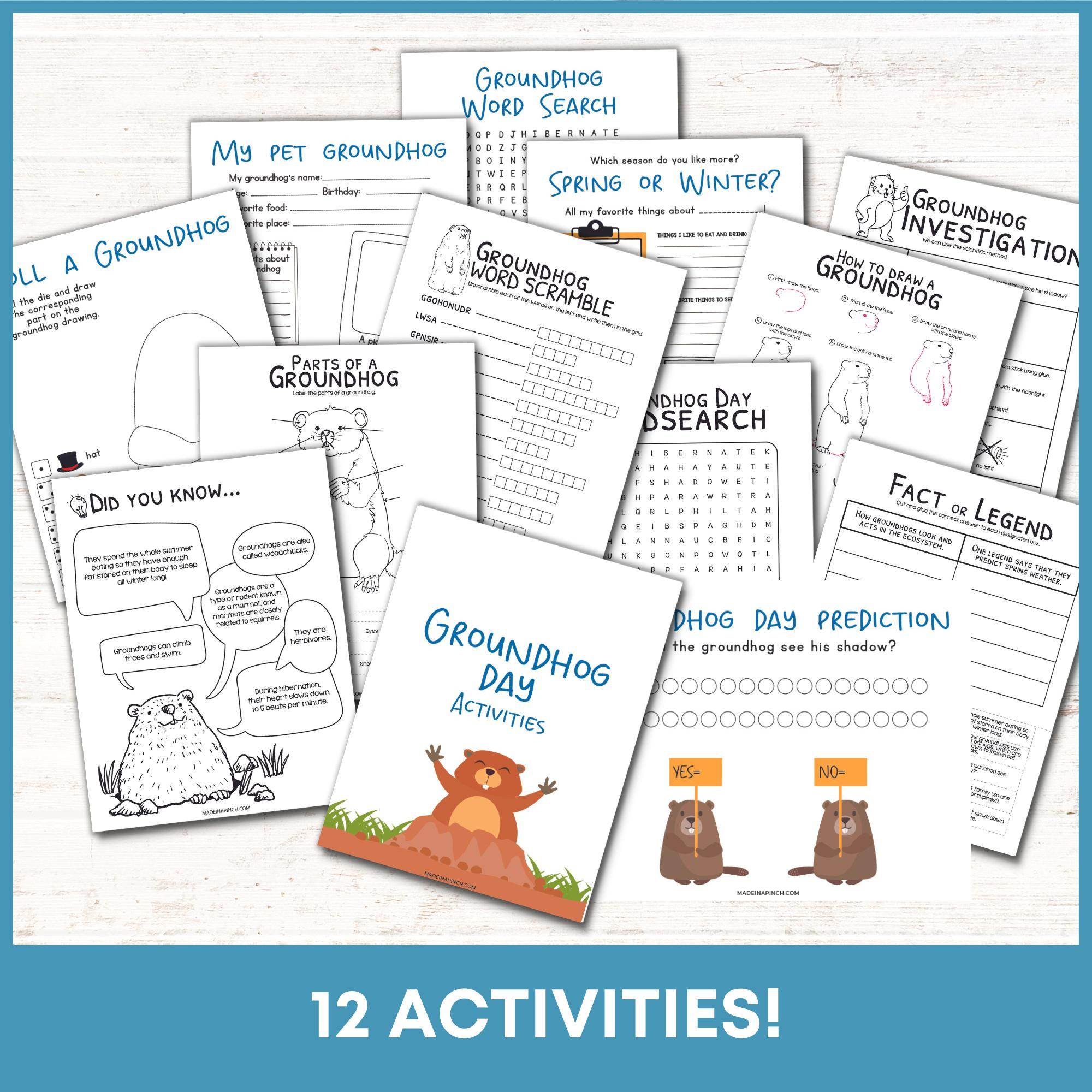 Printable Groundhog Day Activities - Made In A Pinch
