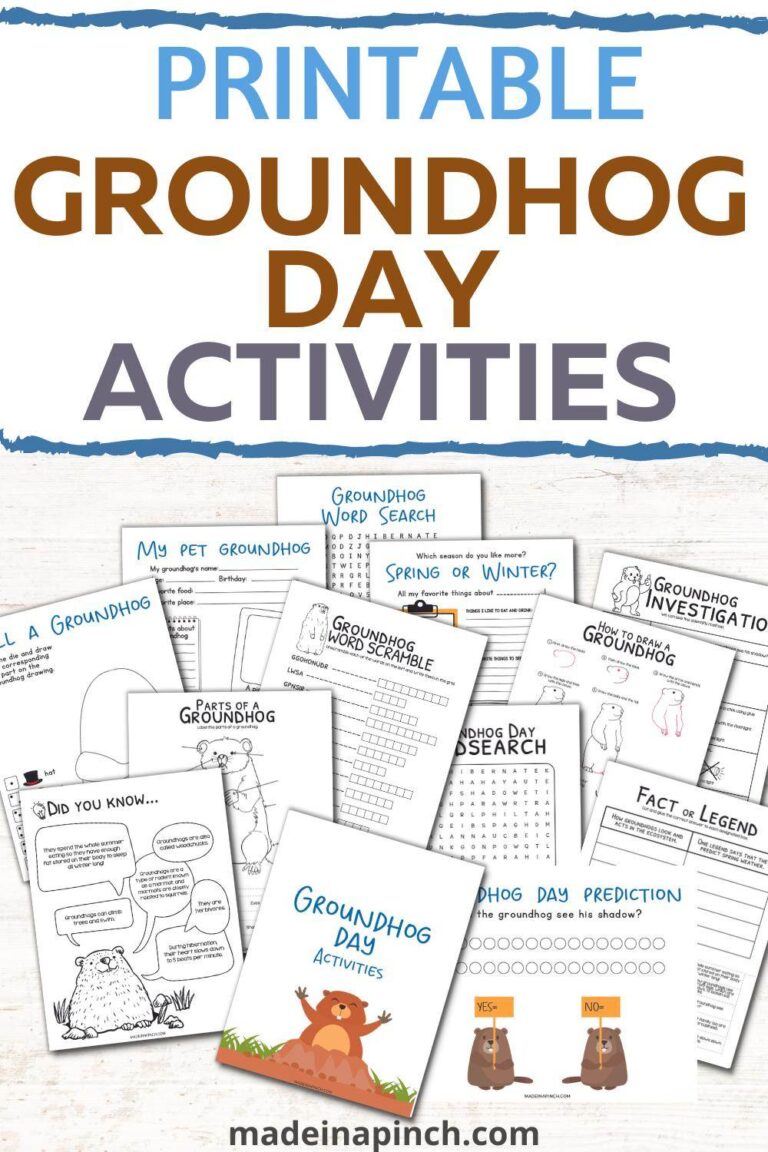 Printable Groundhog Day Activities - Made In A Pinch