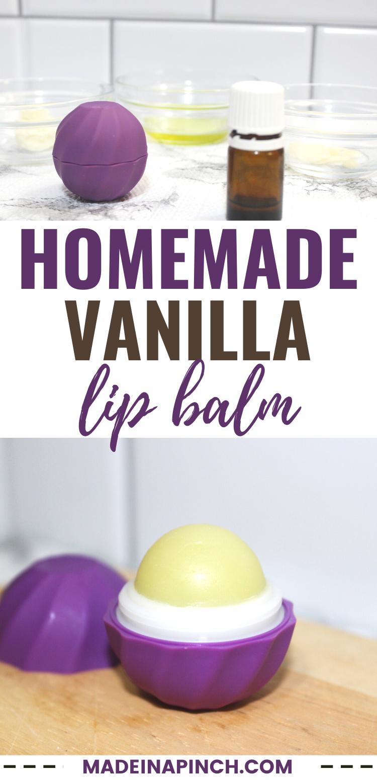 DIY Vanilla Lip Balm (Vanilla Chapstick) - Made In A Pinch