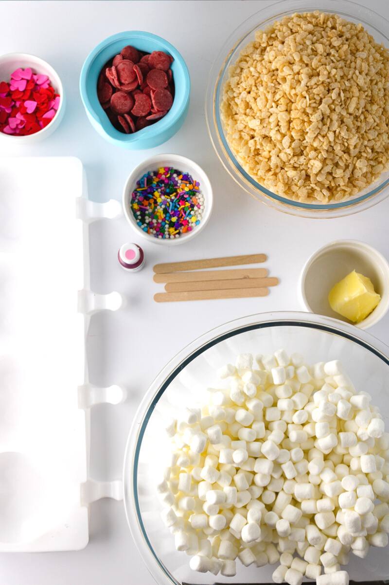 Heart-Shaped Rice Krispie Treats - Made In A Pinch