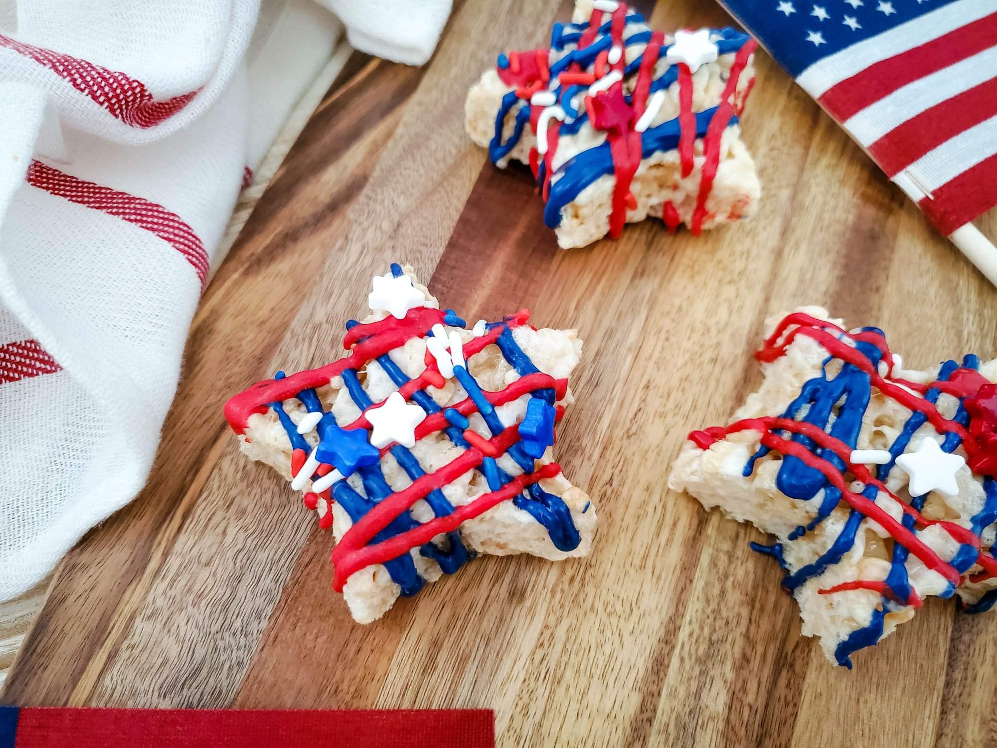 Red, White And Blue Rice Krispie Treats - Made In A Pinch