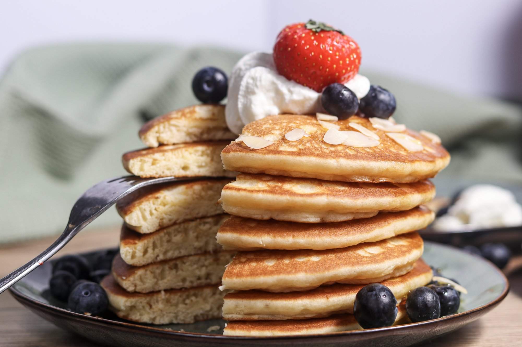 How To Make Fluffy Almond Milk Pancakes (Dairy-Free!) - Made In A Pinch