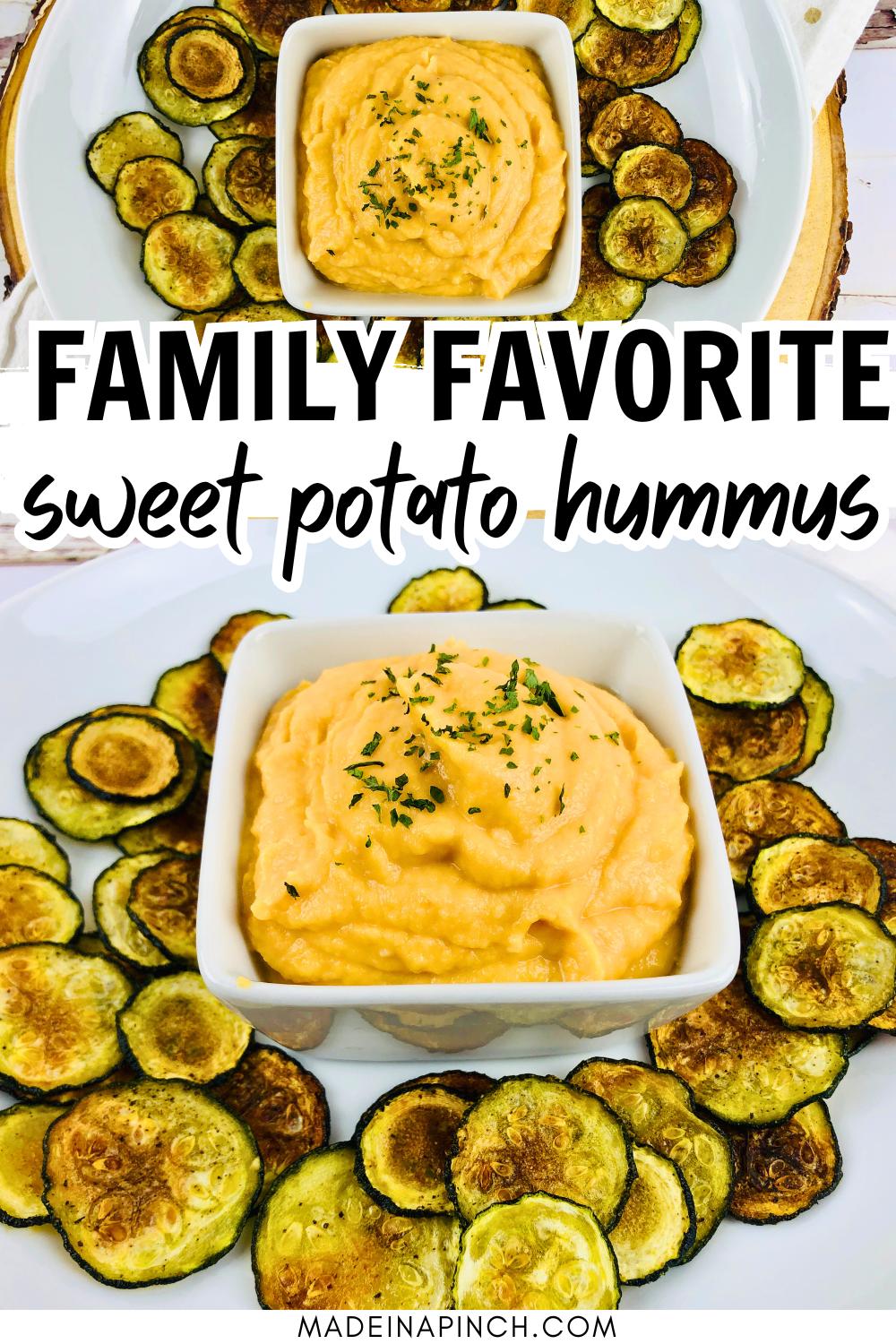 Easy Homemade Sweet Potato Hummus - Made In A Pinch