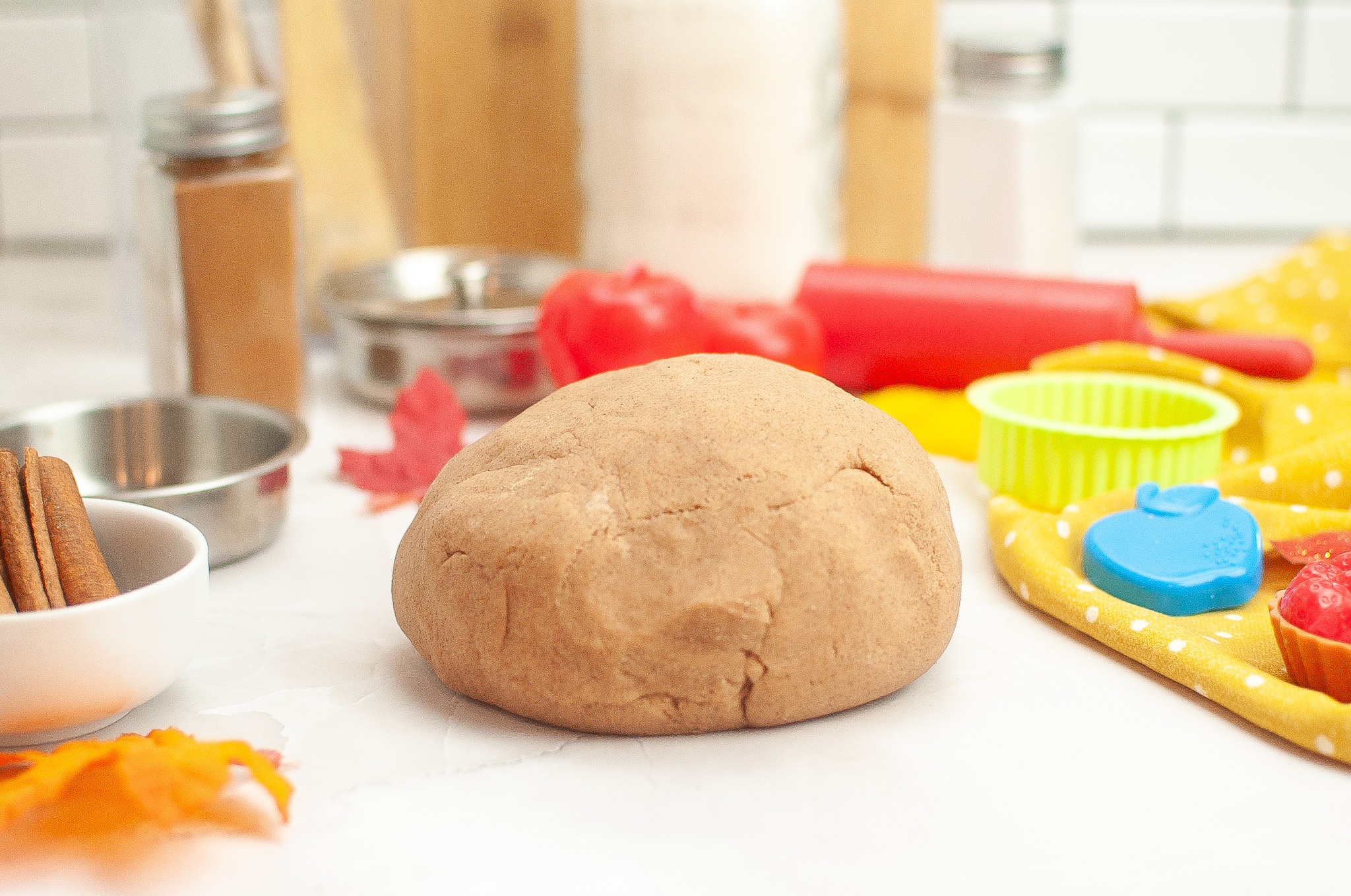 How To Make Homemade Cinnamon Scented Playdough - Made In A Pinch